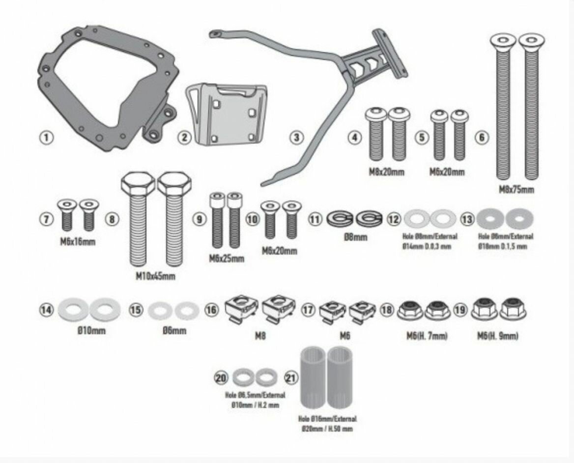 Крепление верхнего кофра KAPPA KR2149 для YAMAHA TRICITY 300 '20-22