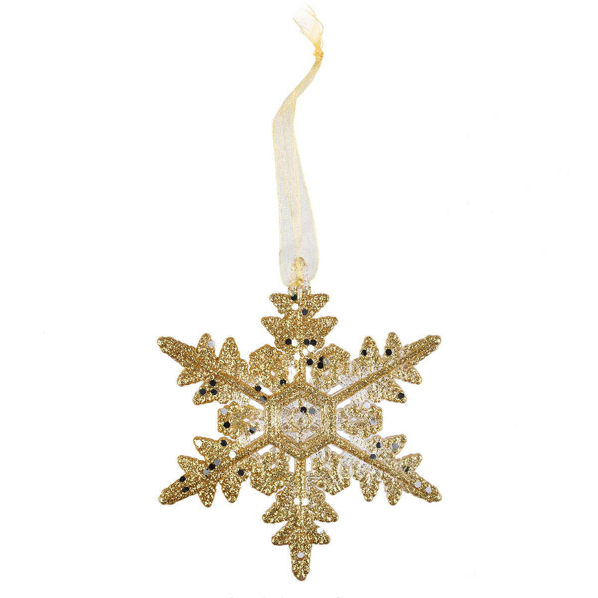 SNOWEEKON SNW-D151-NN45 Елочная игрушка 1 шт №05 снежинка под золото для праздничной ёлки