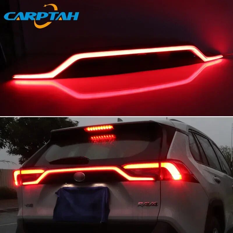 Автомобильные светодиодные лампы заднего бампера для Toyota RAV4 2019-2023 2024, стоп-сигнал, указатель поворота, резервный отражатель, задние фонари, противотуманные фары