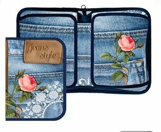 Пенал 1 отделение с откидной планкой "Jeans style" 190*130*30мм