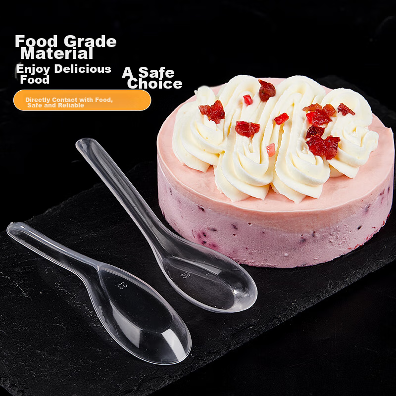 SHUANG YU Disposable Plastic Soup Spoons for Takeout, Fast Food, And Desserts, 11cm*240 Pieces, Serving Spoons, Tablespoons