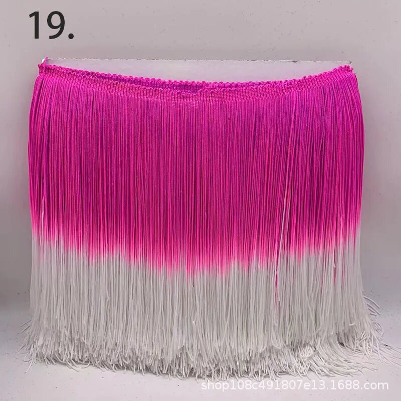 Кружевная бахрома с кисточками, 20 см, вискоза Розовый, 19