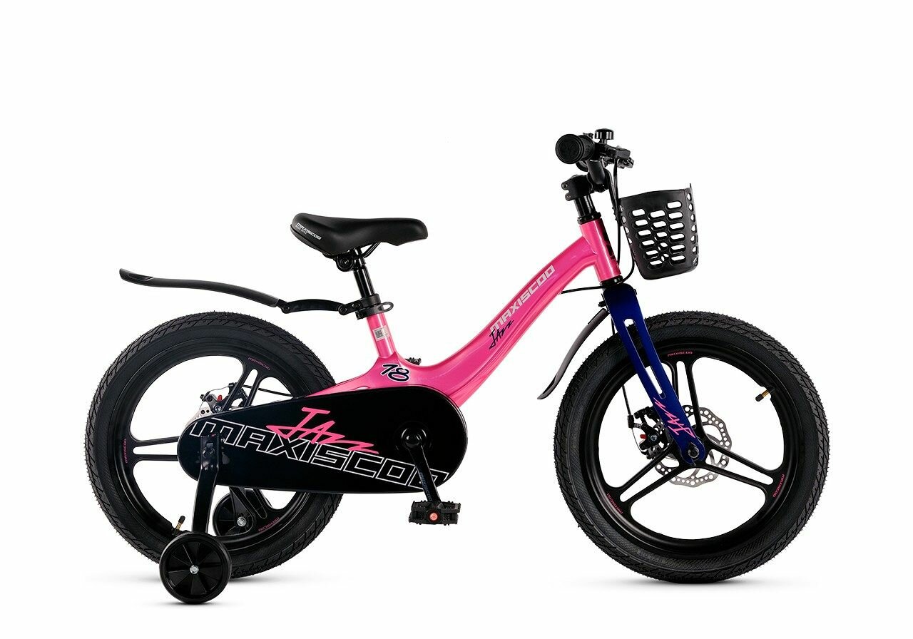 Велосипед детский Maxiscoo Jazz Pro 18 (2025), рама магниевый сплав, цвет Розовый Сапфир