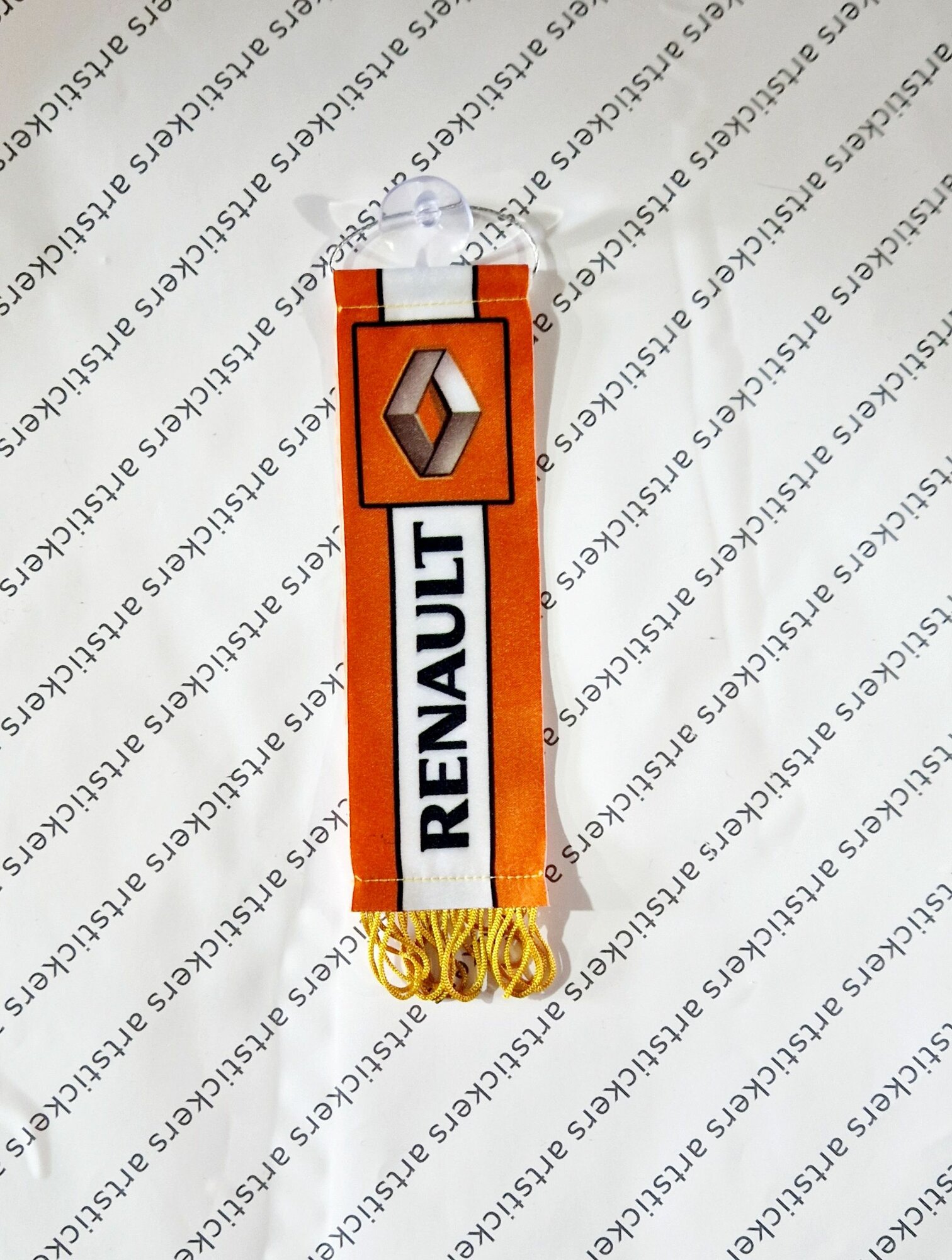 Вымпел RENAULT, двусторонний на присоске, ткань, аксессуар для авто, 5.5х20см