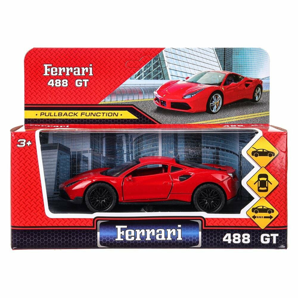 Машина металлическая, Феррари 488 gtb, 12 см. Технопарк 2210C0139-R3 (240) (240)