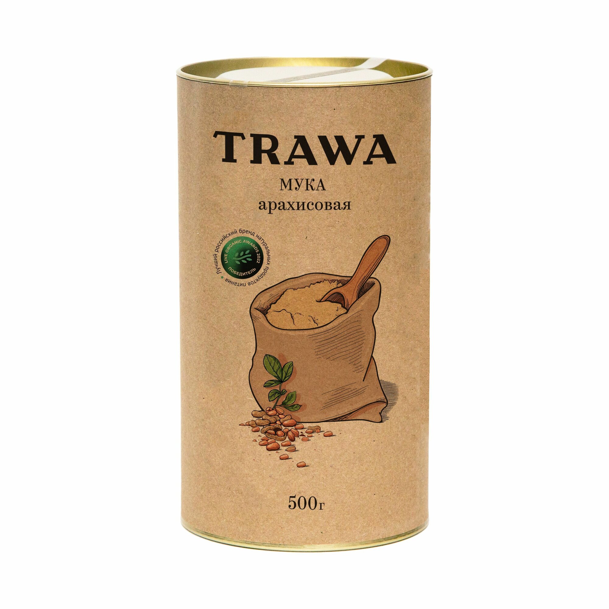 TRAWA Мука арахисовая обезжиренная 500 гр / Для выпечки и Панировки / Без глютена