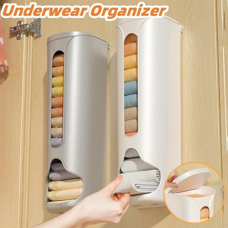 Самоклеящийся ящик-органайзер для нижнего белья, Шкаф для хранения домашних носков, Кухонный диспенсер для пластиковых пакетов