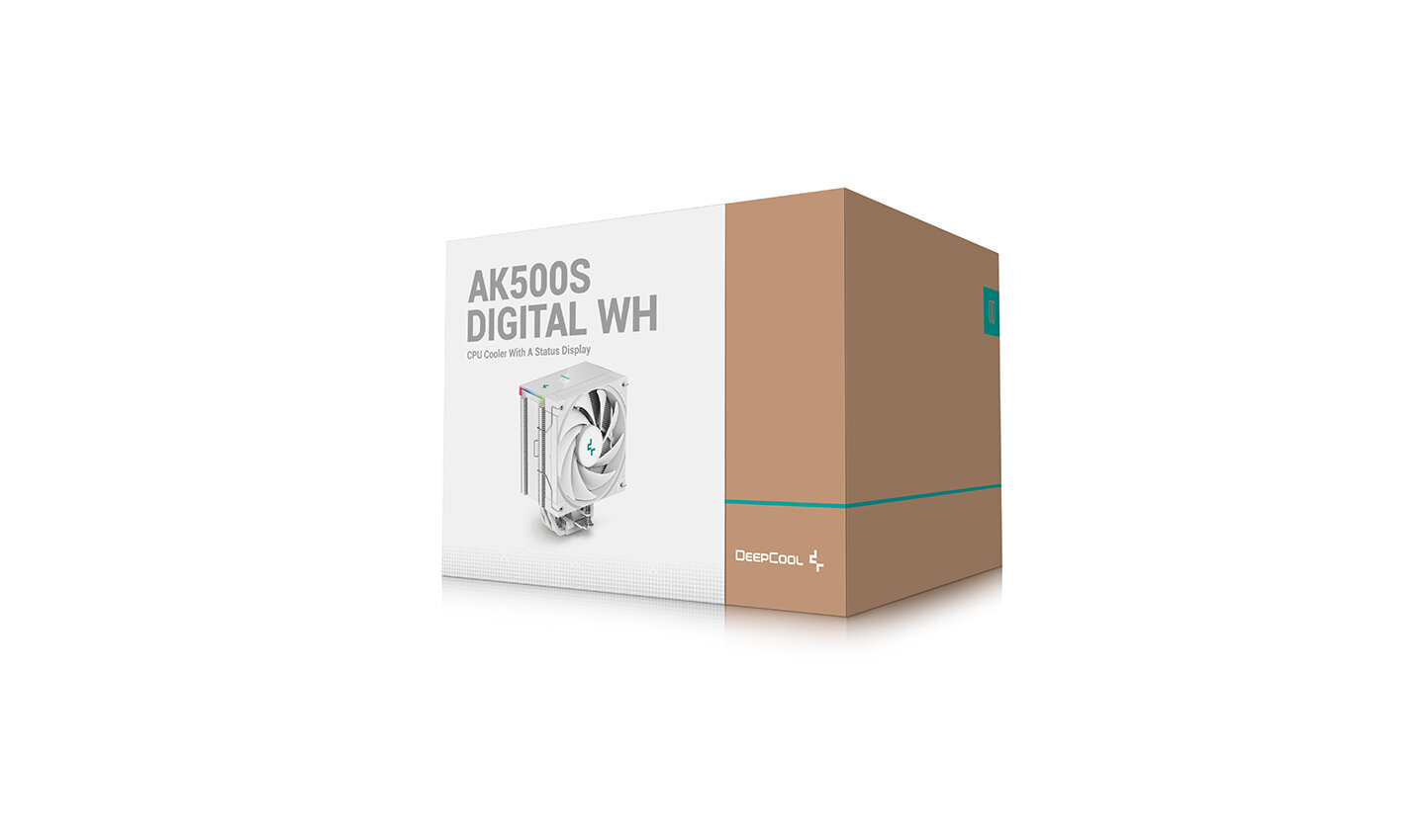 Кулер для процессора DEEPCOOL AK500S DIGITAL WH Белый, с датчиком температуры, на сокет AM4, AM5, LGA 1200, LGA 1700