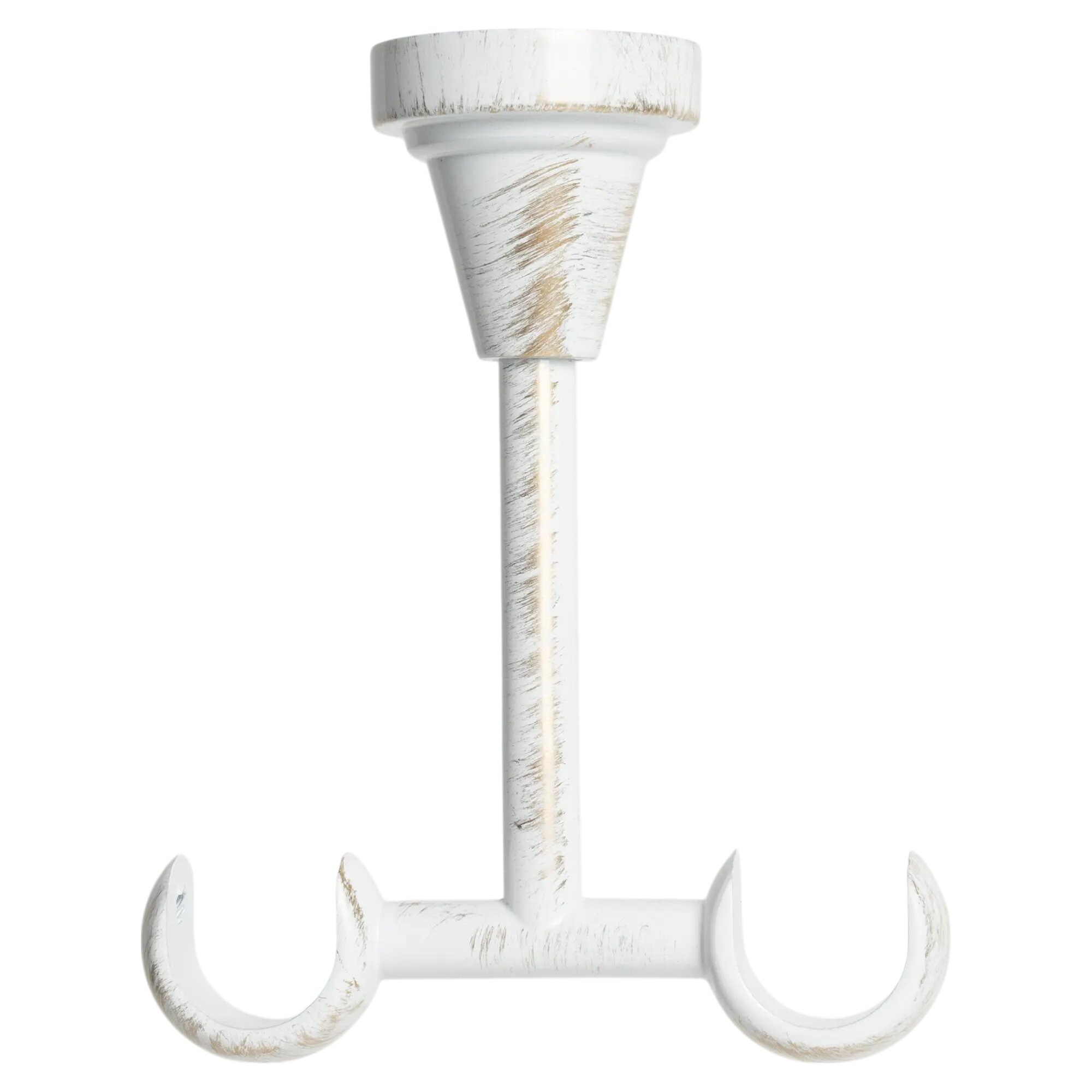 Кронштейн для штанги со сверлением из алюминия белого цвета, размер 2x11 см.