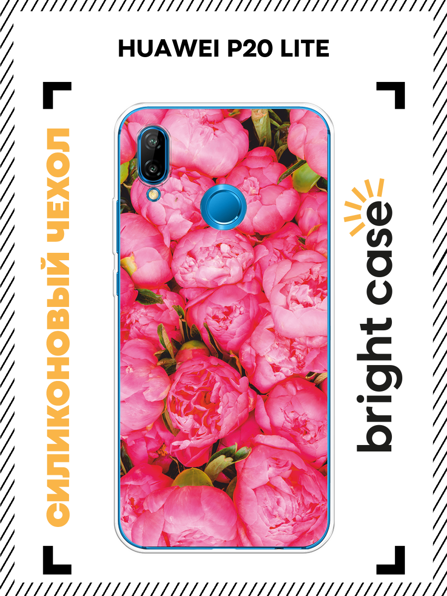 Чехол на Huawei P20 Lite/Nova 3E / Хуавей P20 Lite/Хуавей Нова 3Е с принтом Пионы