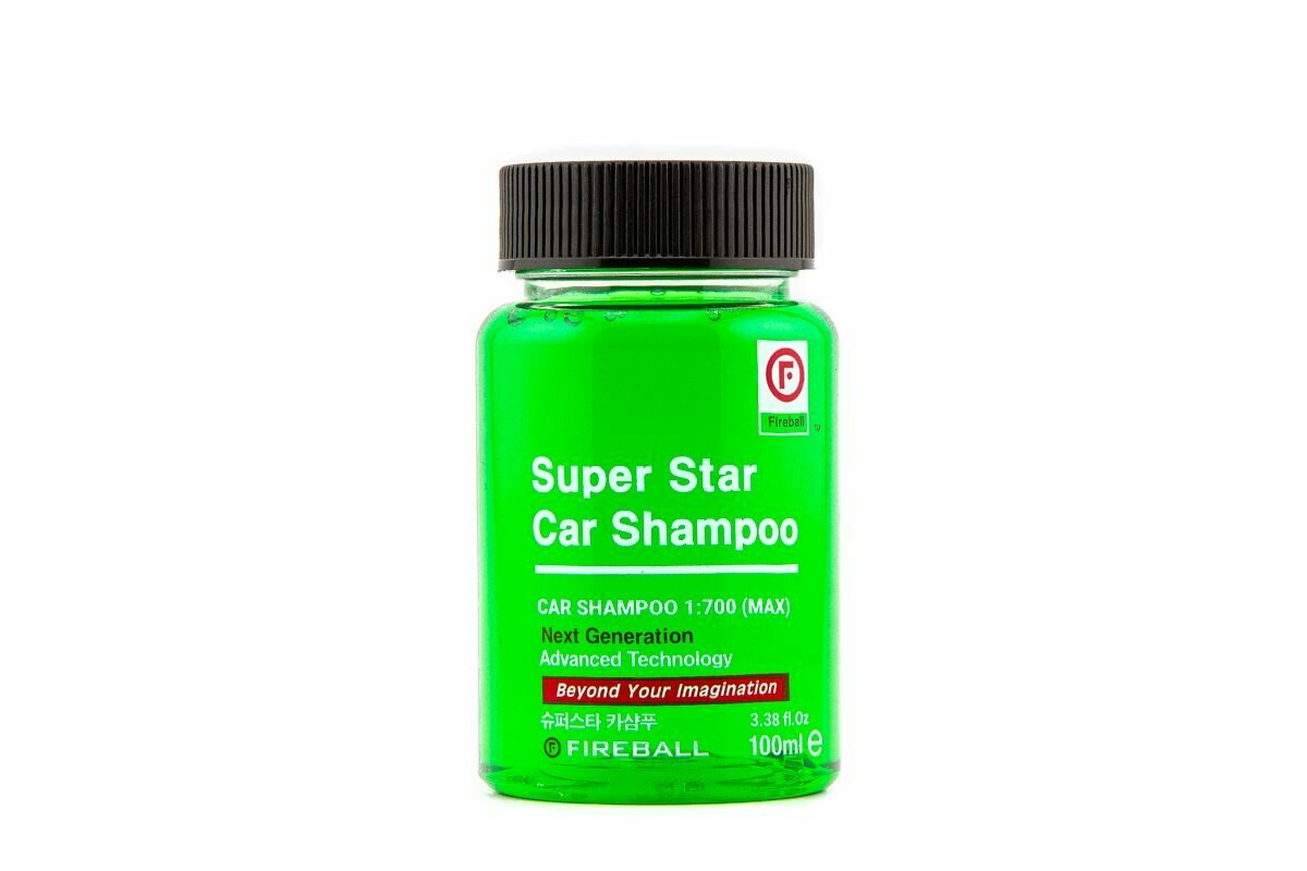 Автошампунь FIREBALL для ручной мойки с мерной бутылкой Super Star Car Shampoo 1:500 PH7 Лесное настроение (зеленый) 100мл