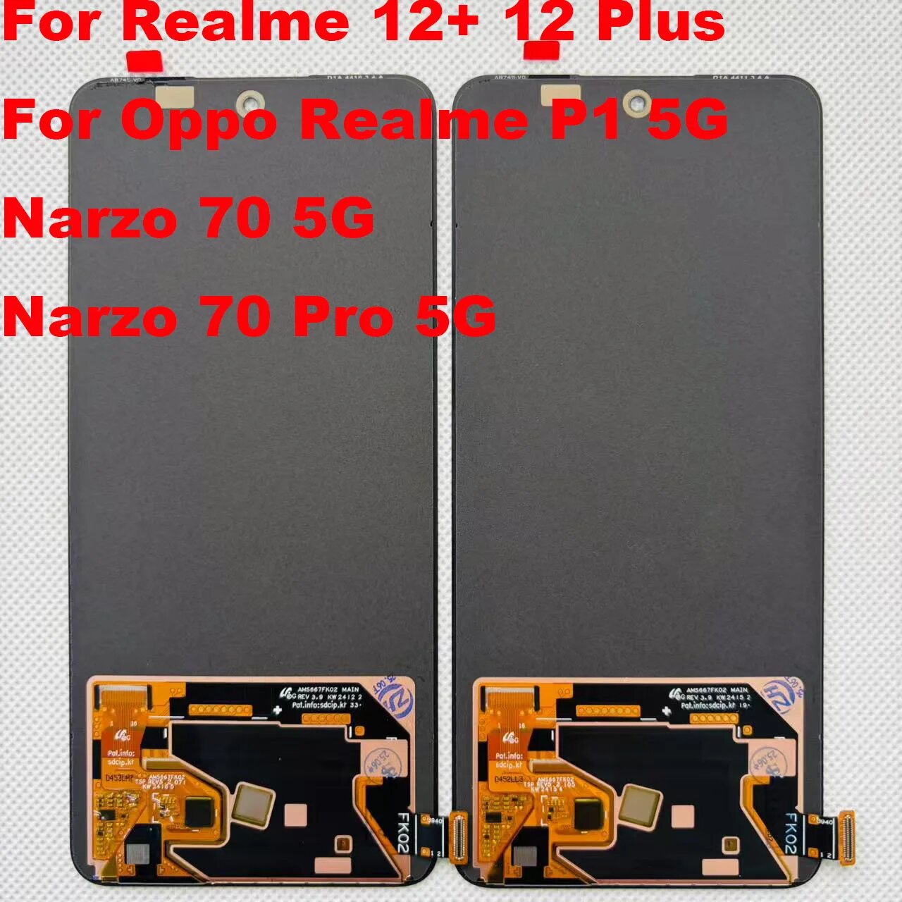 6,67 "Оригинальный AMOLED для Realme 12+ 12Plus ЖК-дисплей RMX3867, дигитайзер сенсорного экрана для Oppo Realme P1 5G/Narzo 70 Pro 5G ЖК-дисплей realme 12 Plus 5G