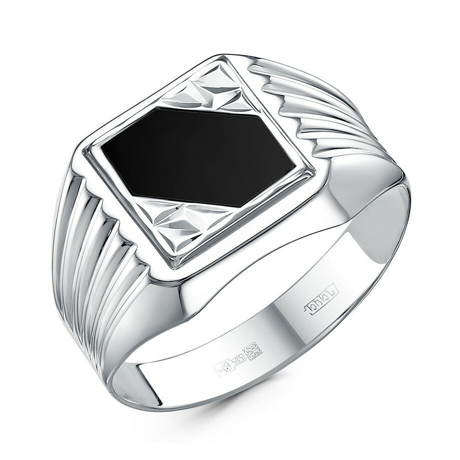 Кольцо, серебро, 925 проба, оникс