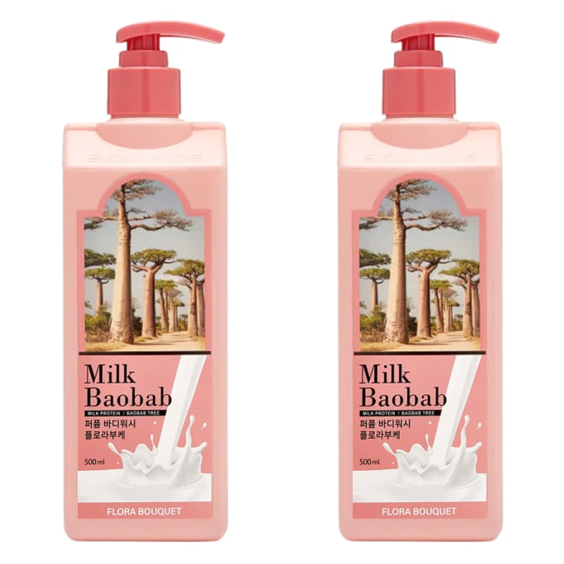 Гель MILK BAOBAB Flora Bouquet для душа с цветочным ароматом Milk Baobab Pefume Body Wash Flora Bouquet, 500 ml, 2 штуки