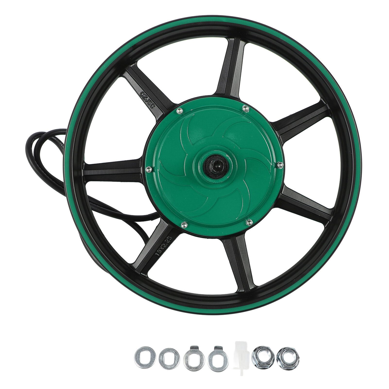 Мотор-колесо 16in бесщеточное 48V-72V 800-2000W, дисковый тормоз для электроскутера зеленый