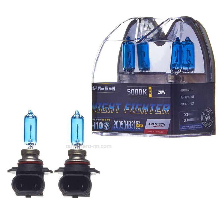 AVANTECH AB5005 Лампа высокотемпературная HB3 12V 65W (120W) 5000K, комплект 2 шт.
