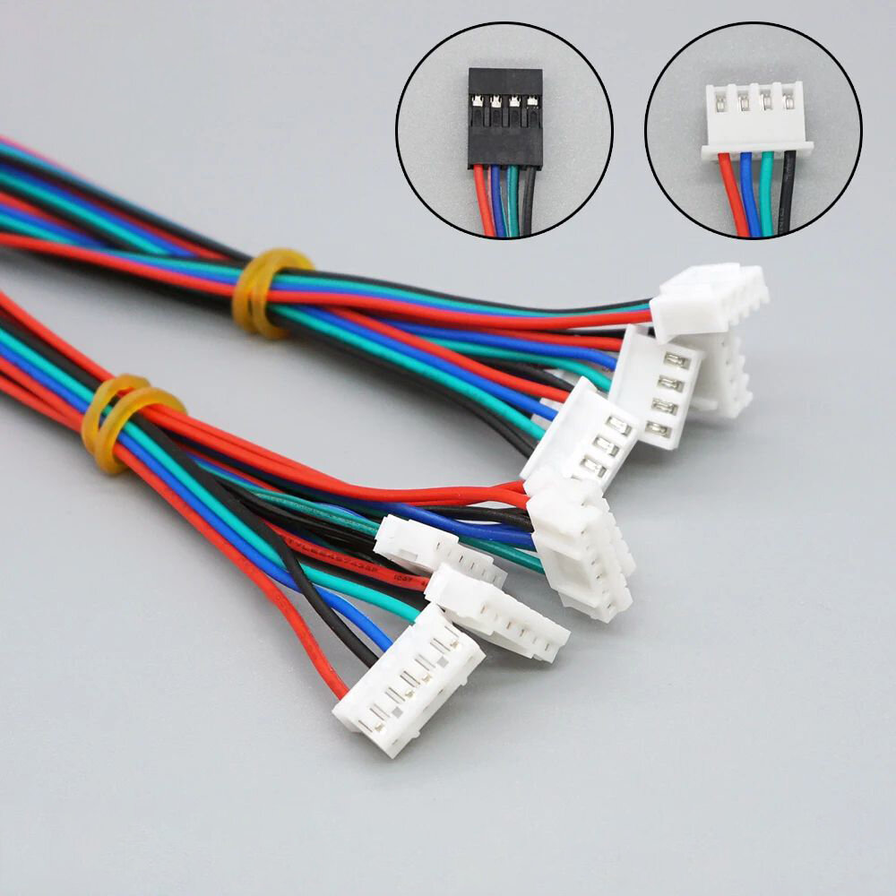5 шт./лот, детали для 3D-принтера, кабель шагового двигателя 1M/2M 2.54 4pin-XH2.0 6pin для разъема кабеля шагового двигателя