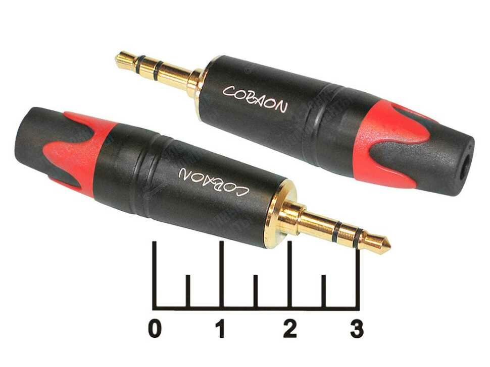 Разъем AUD 3.5 штекер стерео gold красный Coraon