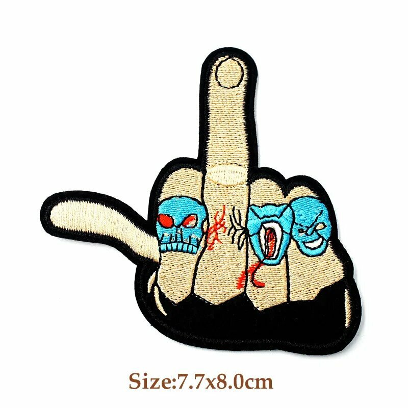 Бирюзовый патч "Middle Finger" 7.7x8 см