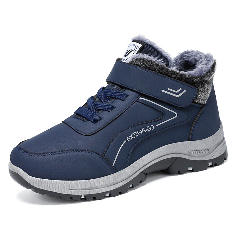 Мужские зимние хлопковые ботинки, утепленные флисовые короткие сапоги для прогулок на открытом воздухе, повседневная обувь для ходьбы, теплые зимние сапоги.