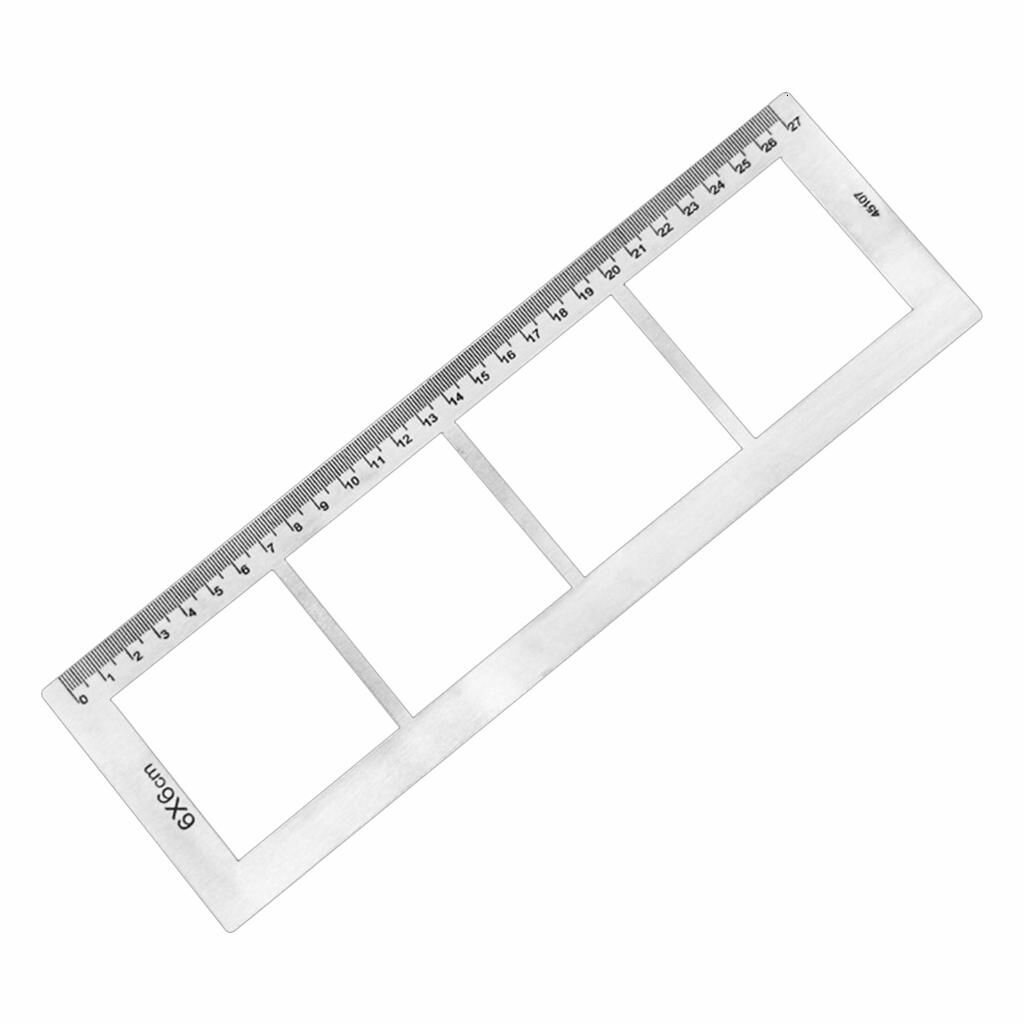 Линейка стальная для художественных работ, 6x6 см