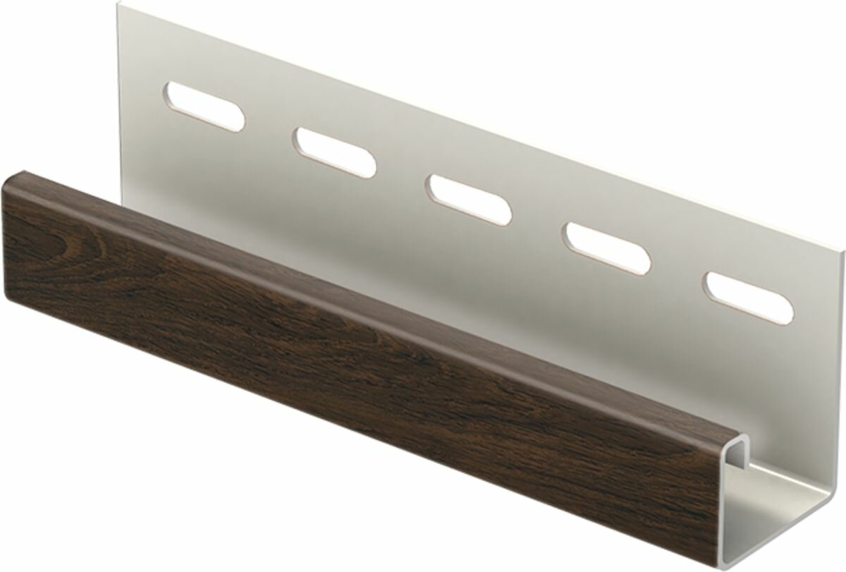 Ю-пласт J-планка (j-профиль) к софиту PRO, орех темный, 1 шт