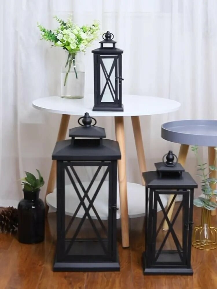 Ветрозащитный подсвечник с большими крышками, штормовой фонарь, наклейка на подсвечник, солнечная неоновая