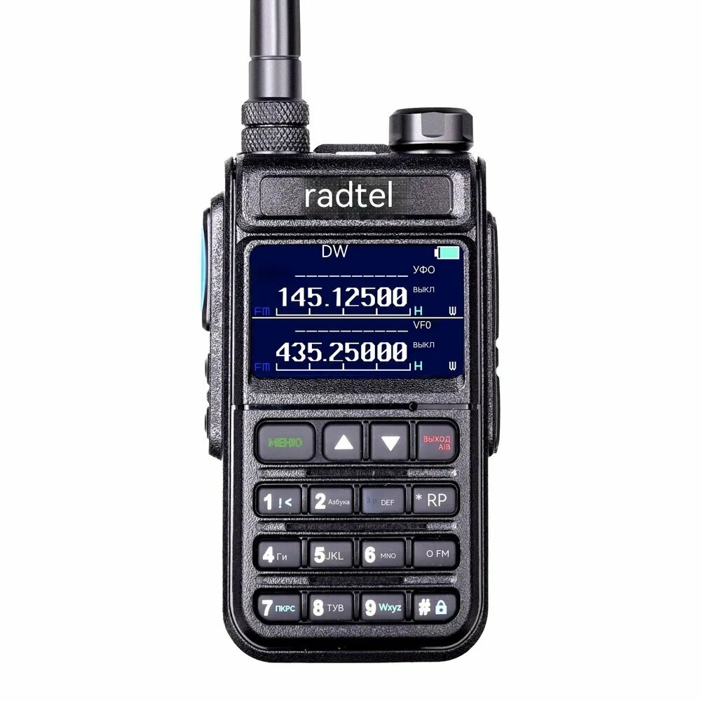 Radtel RT-890 Любительская радиостанция: 999 каналов, полнодиапазонная, приемник с сканированием 108-520МГц, портативная трансиверная рация, аккумулятор Type C, копирование частоты, для пешего т