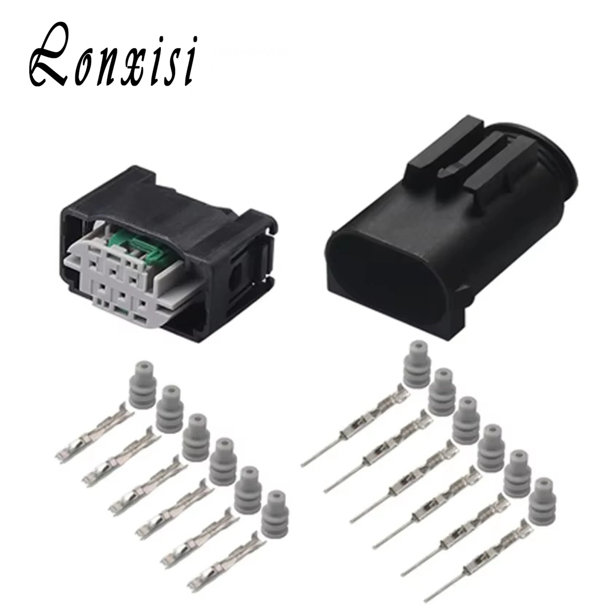 Комплект из 6-контактных разъемов 1-967616-1, 1-967587-3 для проводки педали 1 set female male
