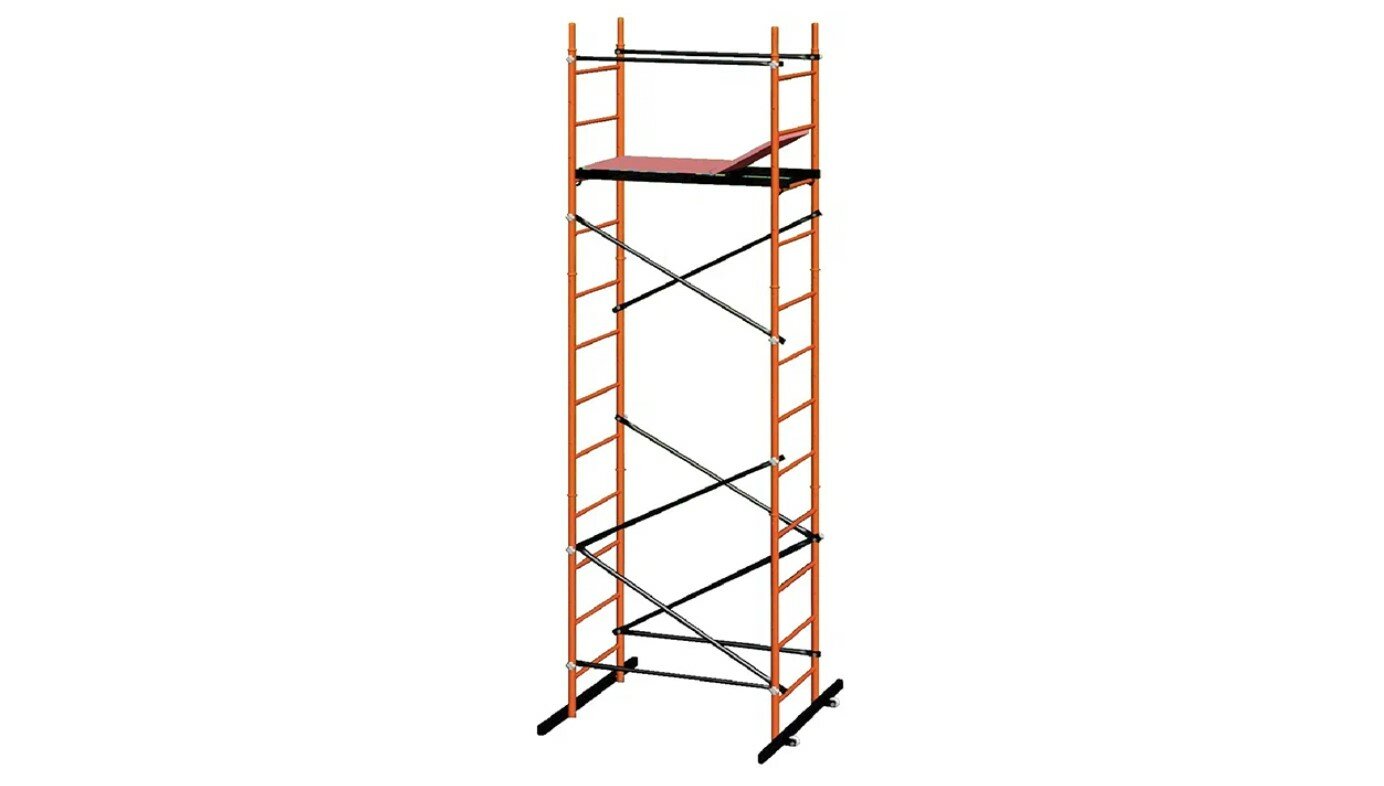 Вышка-тура, каркас сталь, рабочая высота 5 м, площадка 1,2х0,7