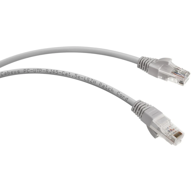 PC-UTP-RJ45-Cat.5e-5m Cabeus PC-UTP-RJ45-Cat.5e-5m Патч-корд U/UTP, категория 5е, 2xRJ45/8p8c, неэкранированный, серый,