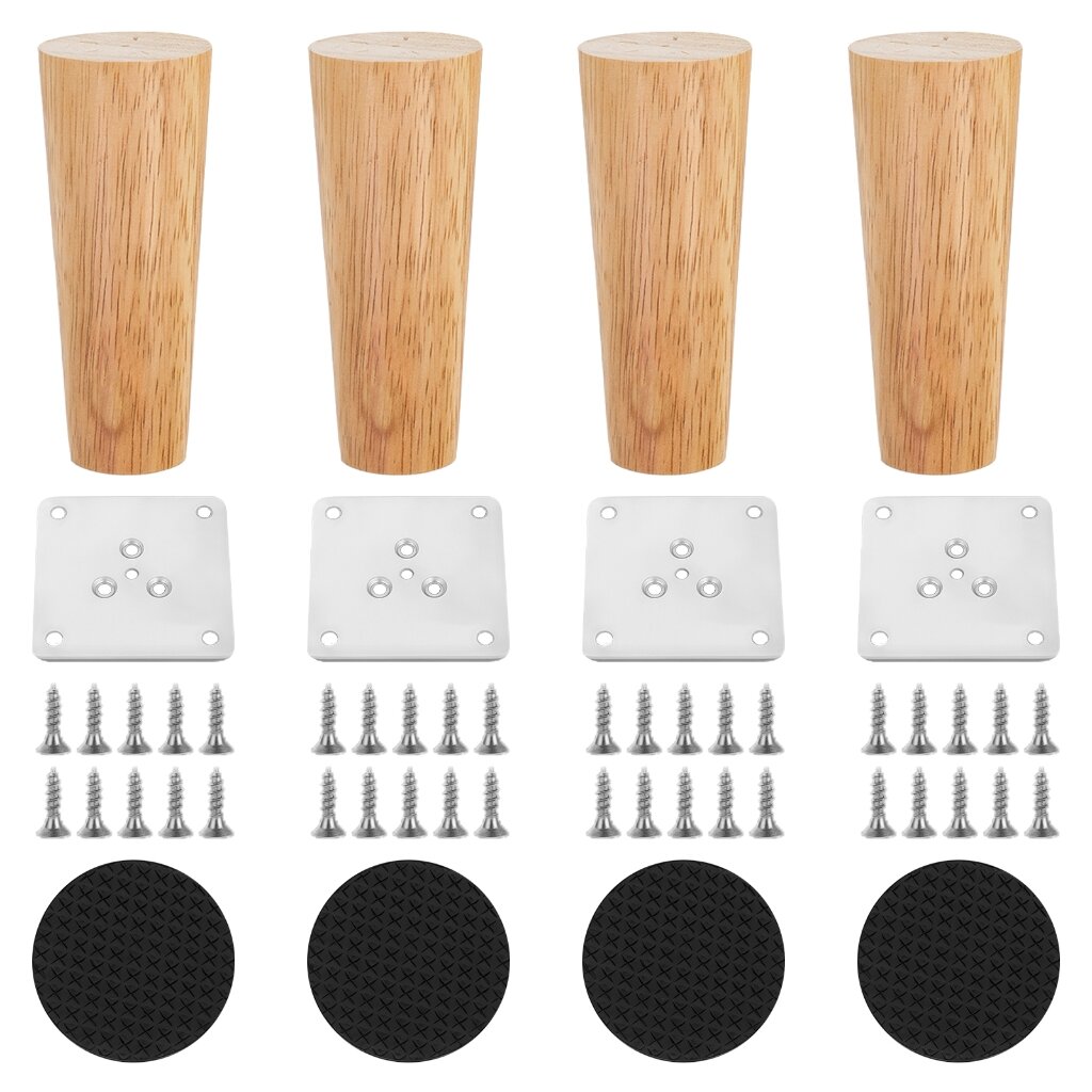 4 комплекта аксессуаров для ножек шкафа из массива дерева-12 см-прямые