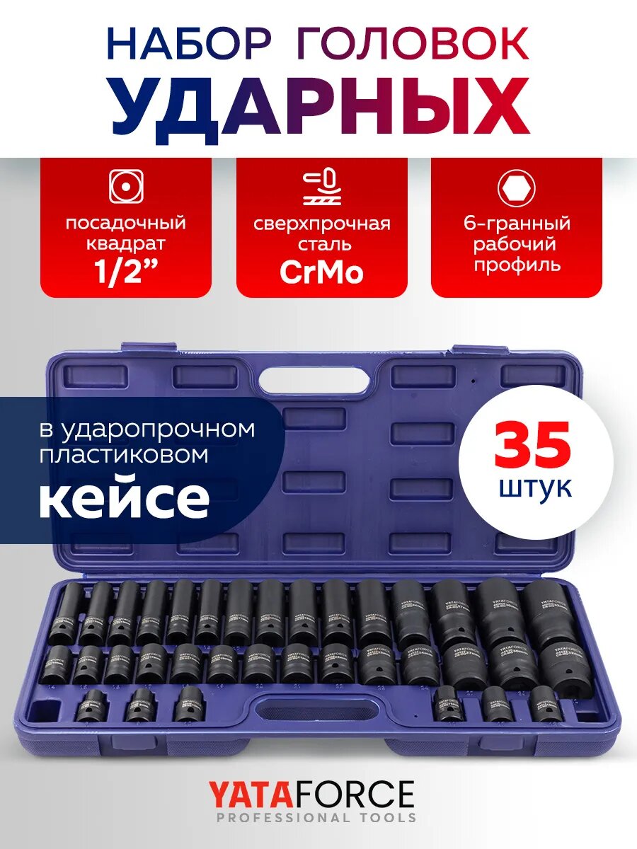 Набор торцевых головок, 35 предметов