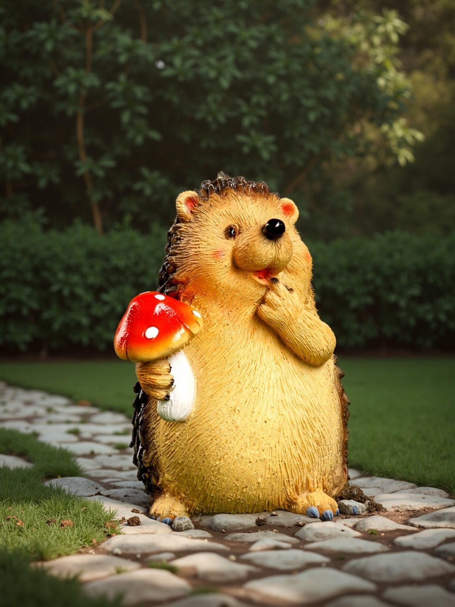 Садовая фигура Хорошие сувениры "Ежик с мухомором", 9х8х11 см