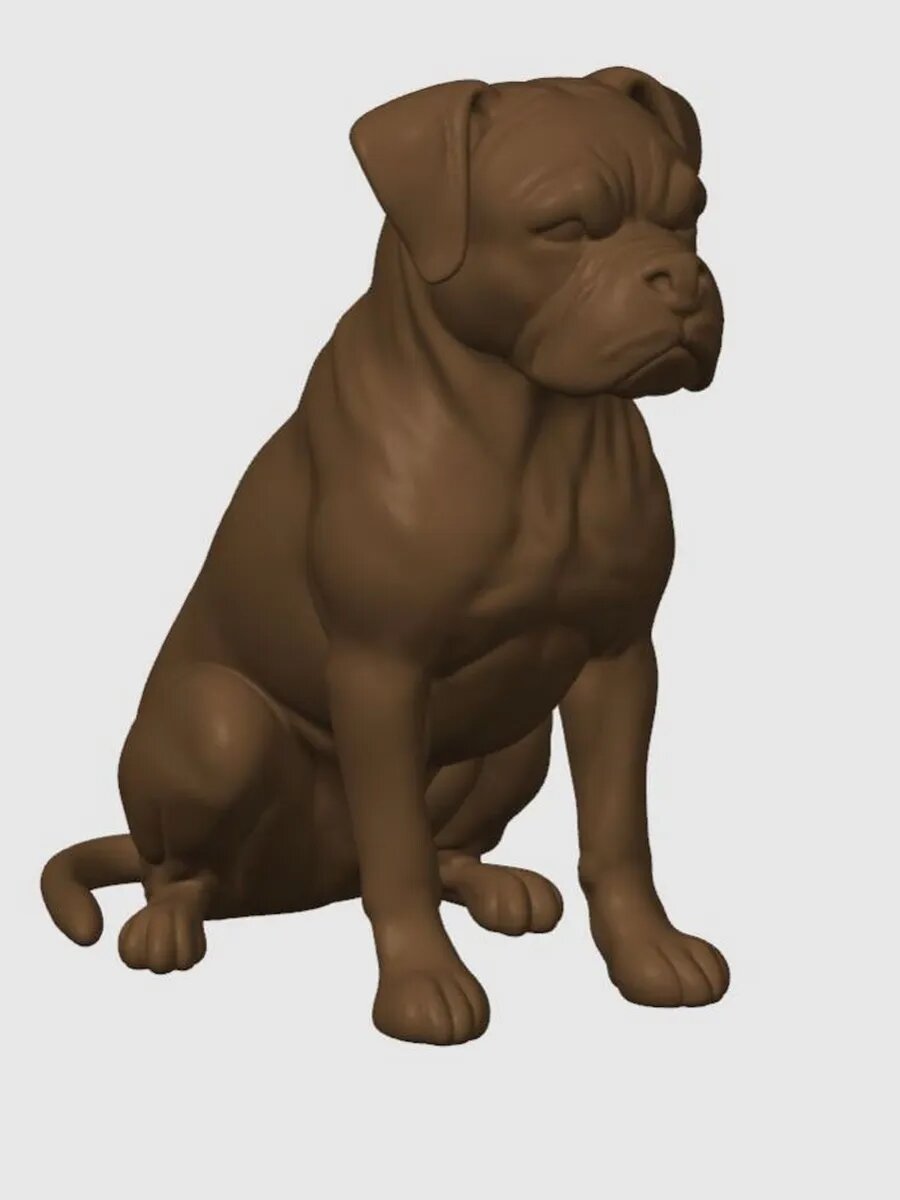 Ростовая статуэтка собаки-Боксер (10см, коричневый металлик)