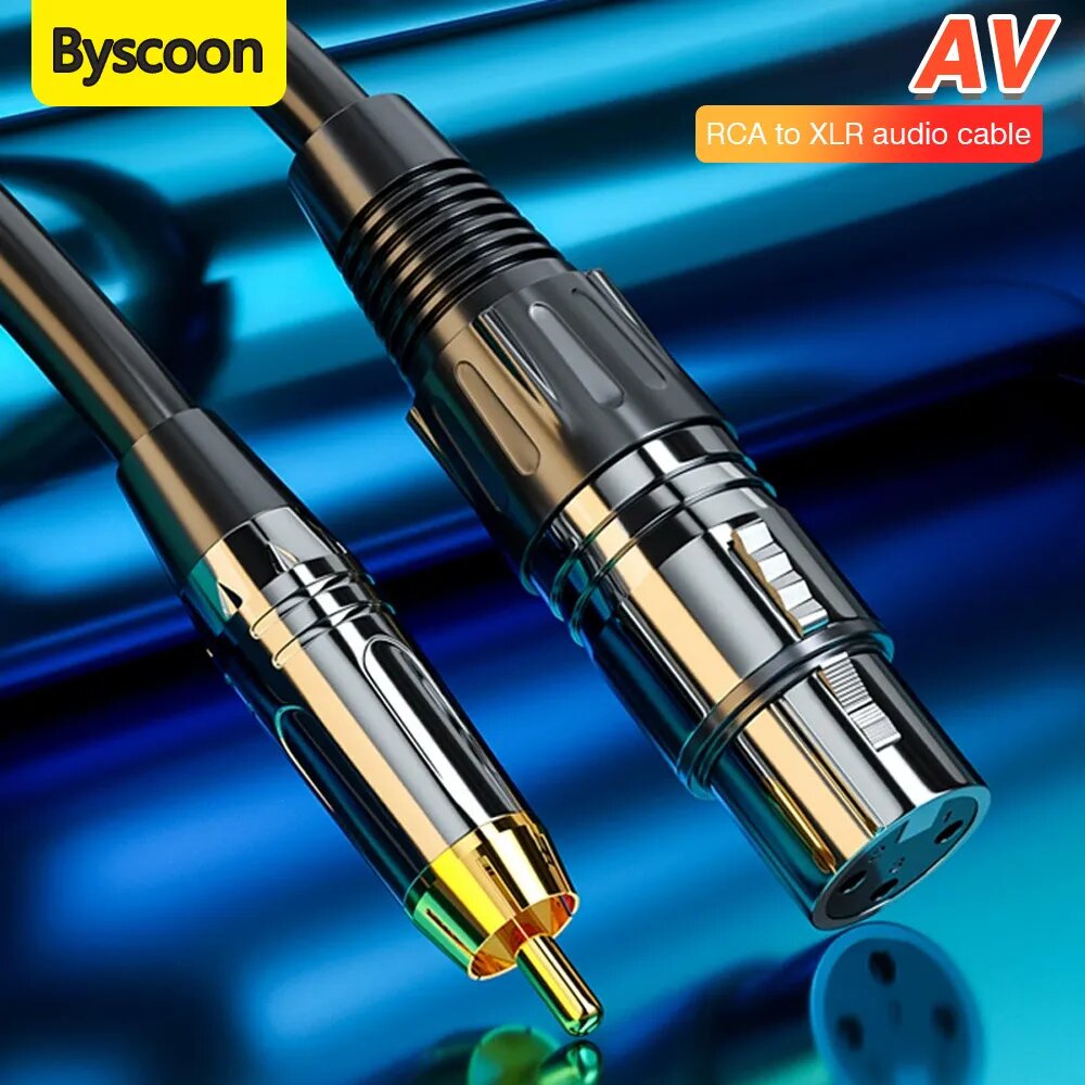 Аудиокабель RCA/XLR, 1.5 м, черный матовый