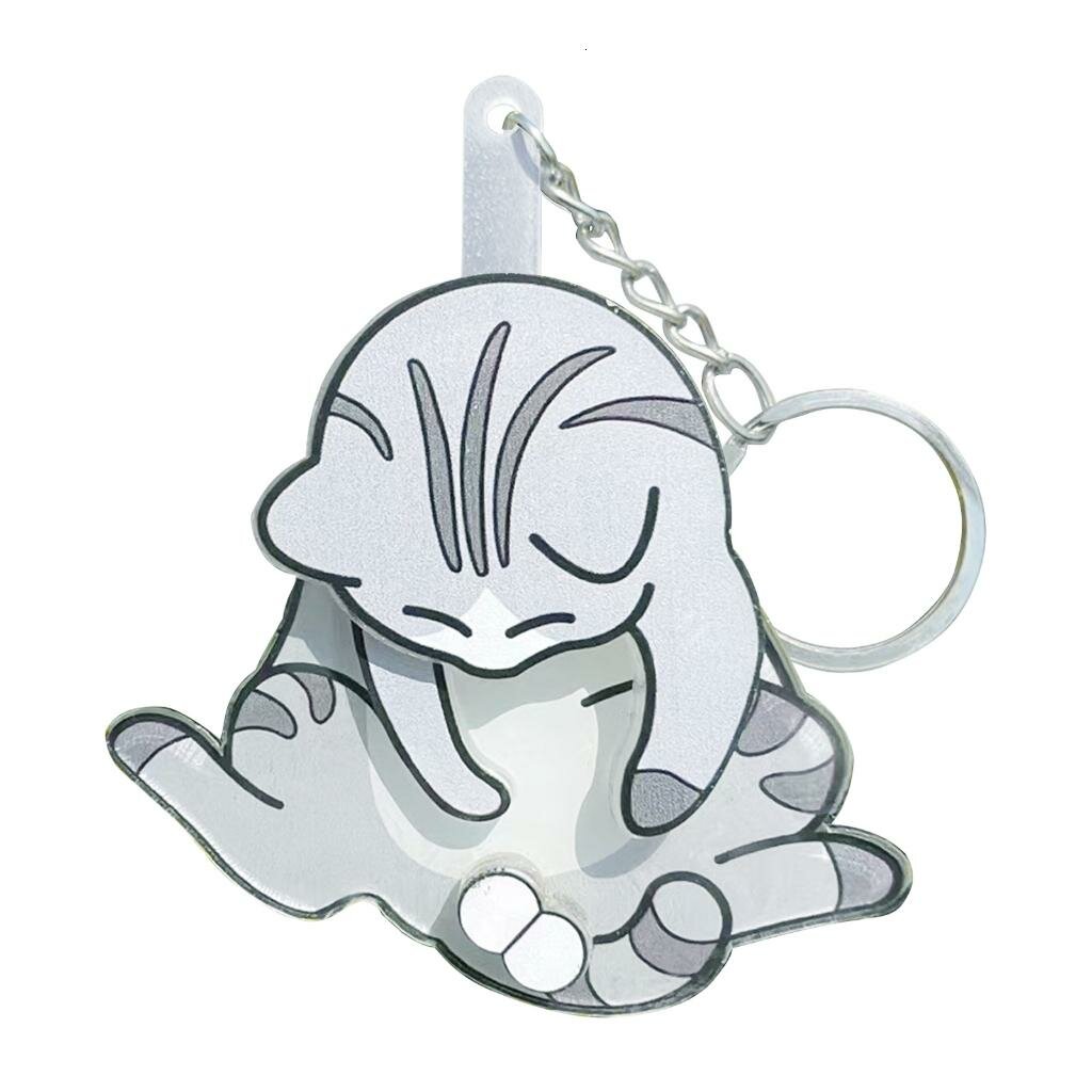 Вращающийся брелок с кошками и яйцами, Серый