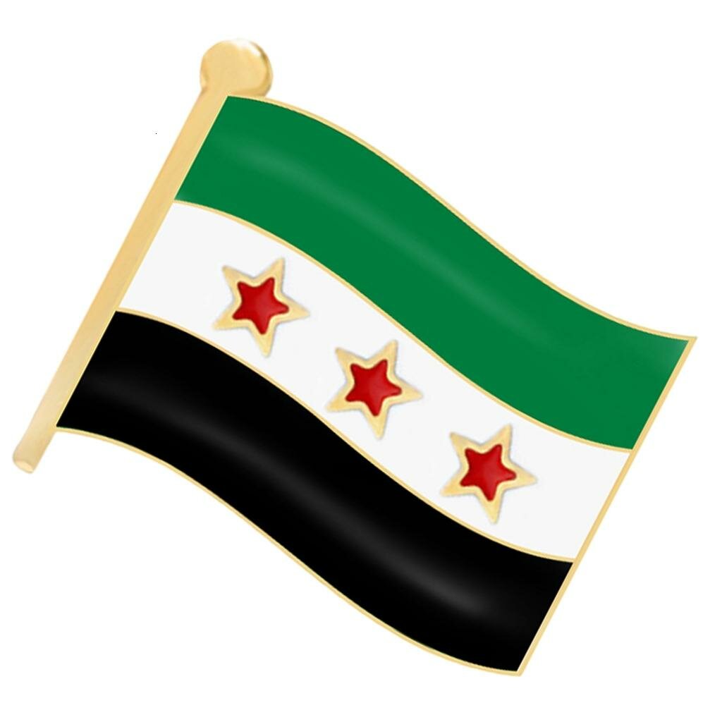 Сирийский флажок-значок, трепещущая золотая брошь