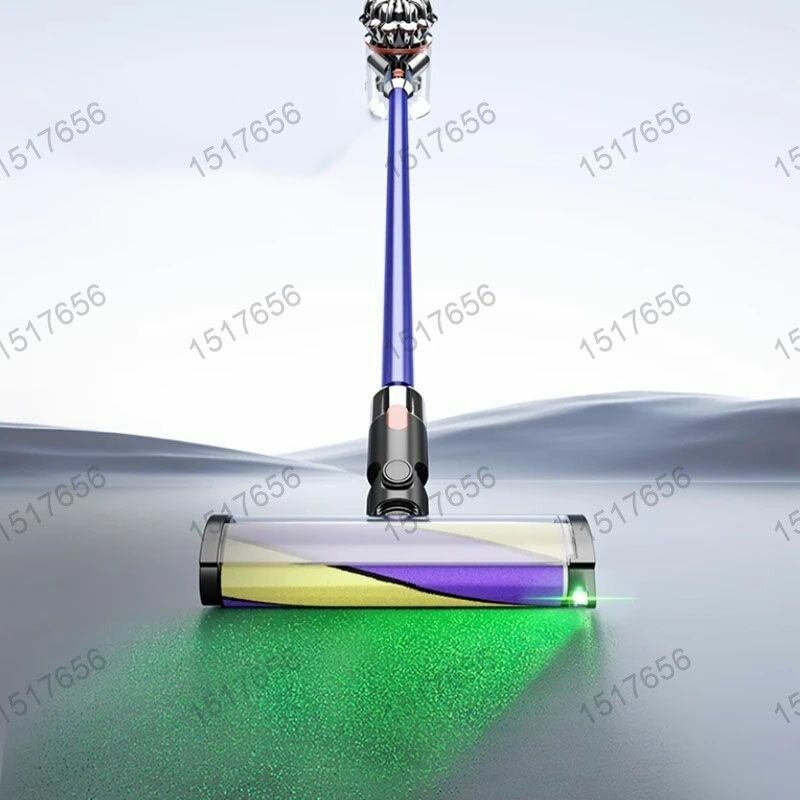 Турбощетка Laser Detect с мягким валиком для пылесосов Dyson V8 V7 V10 V11 V15. Щетка насадка с лазерной зеленой подсветкой и валиком Fluffy. Для уборки твердых полов : ламинат, плитка, паркет.