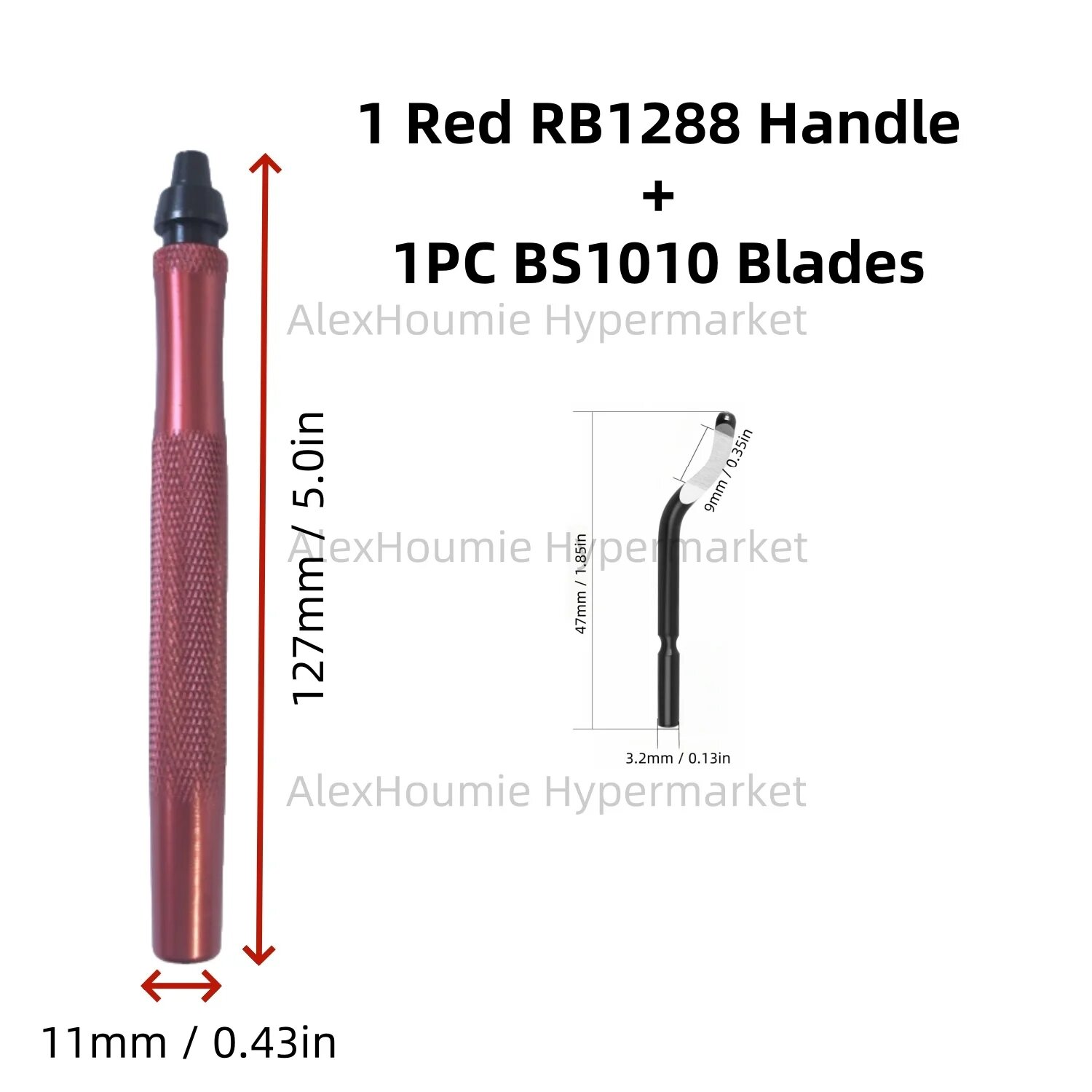 Красная ручка RB1288 + лезвие BS1010