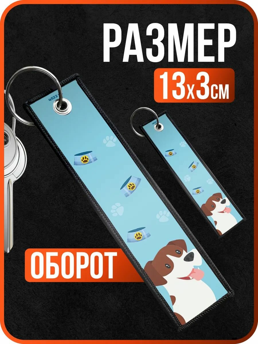 Брелок 1-я Наклейка, голубой, белый, коричневый, черный — фото 1