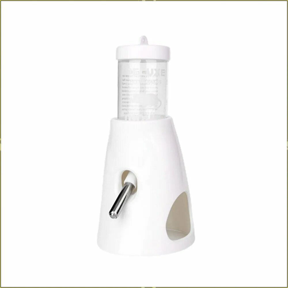 Вертикальная герметичная поилка премиум для хомячка с кронштейном, цвет лунно белый