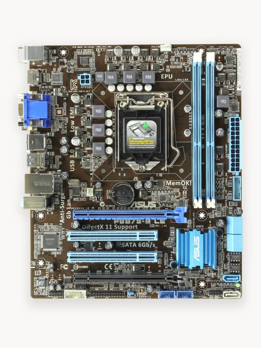 Материнская плата ASUS P8B75-M LE LGA1155 форм-фактор microATX