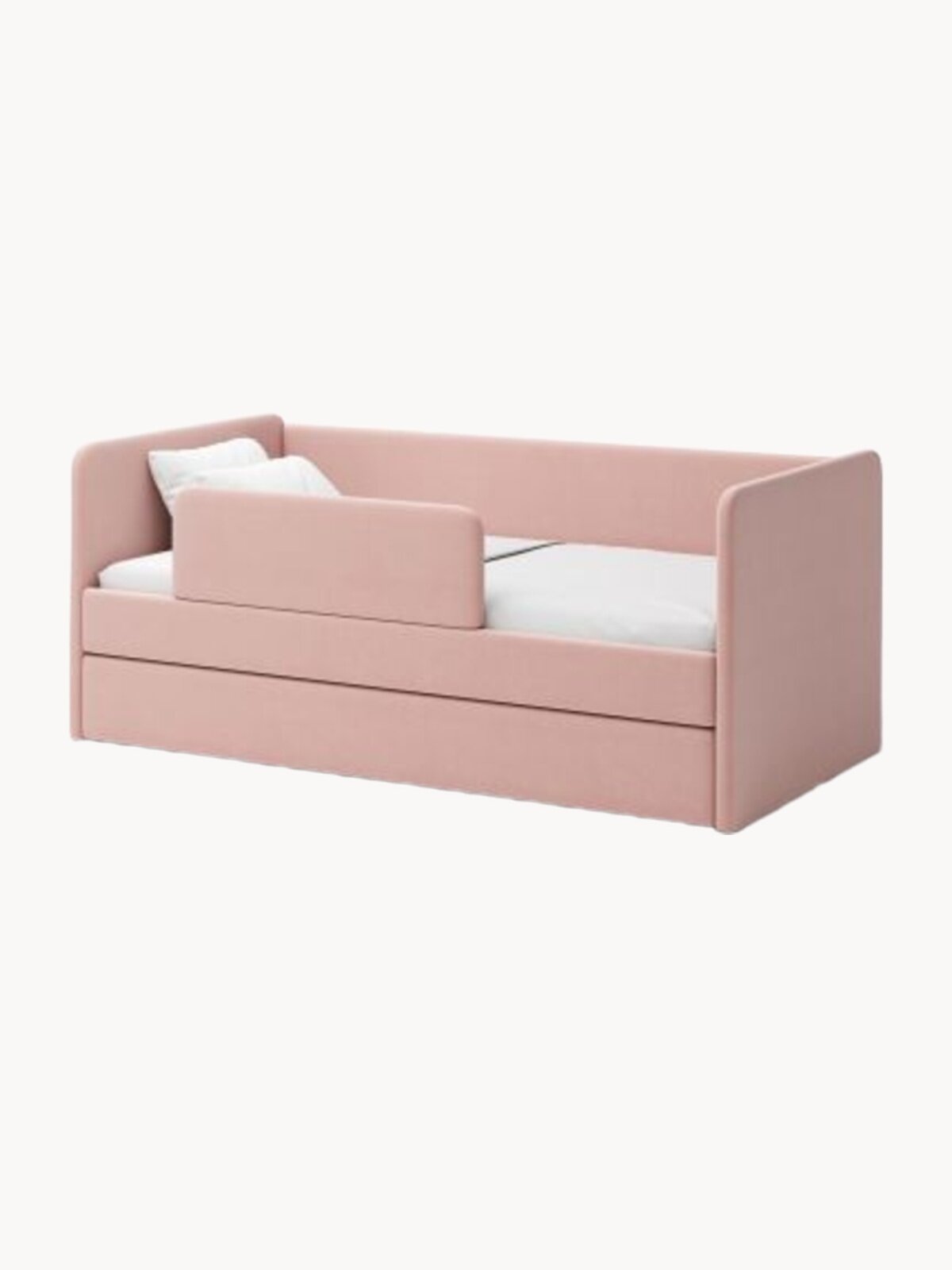 Кровать детская 160x80 Romack Jenny Роза розовыйс бортиком безопасности, ящиком для белья и ортопедическим основанием