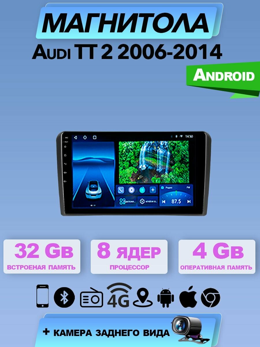 Автомагнитола TS18PRO Audi TT 2 8J 2006 – 2014 4/32Gb, Bluetooth, FM/AM, GPS