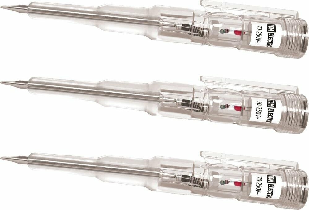 Отвертка-пробник TDM Electric ОП-1 144мм стальной стержень пластиковый корпус (комплект из 3 шт.)