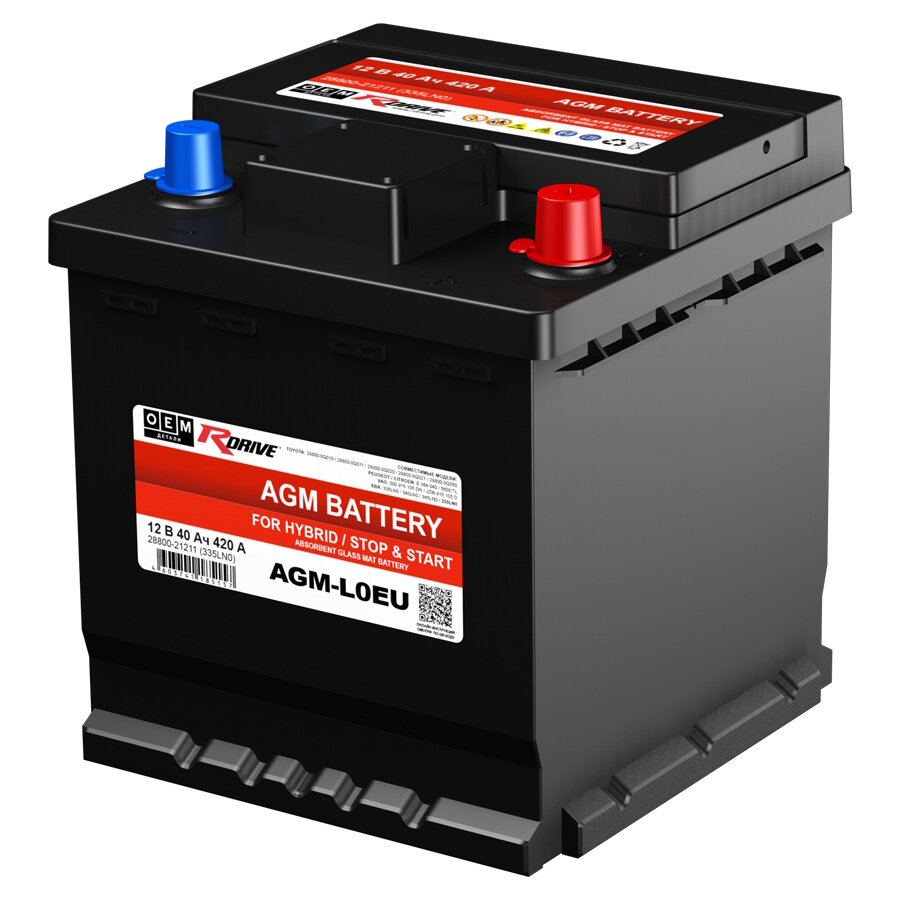 Авто аккумулятор RDRIVE AGM 28800-21211