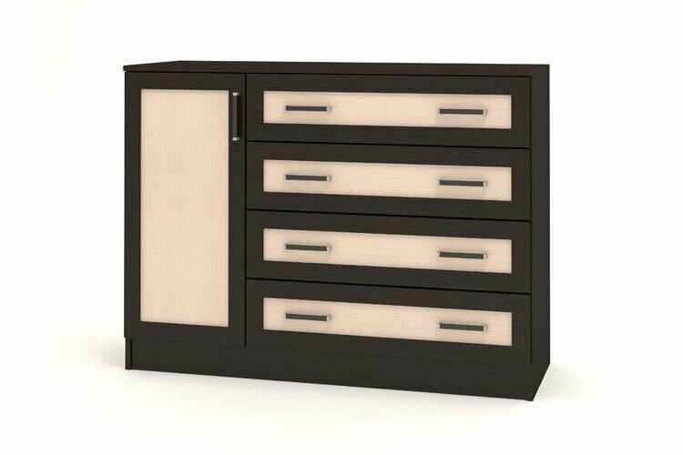 Комод Арлен 8 венге цаво, дуб молочный, рамка квадро