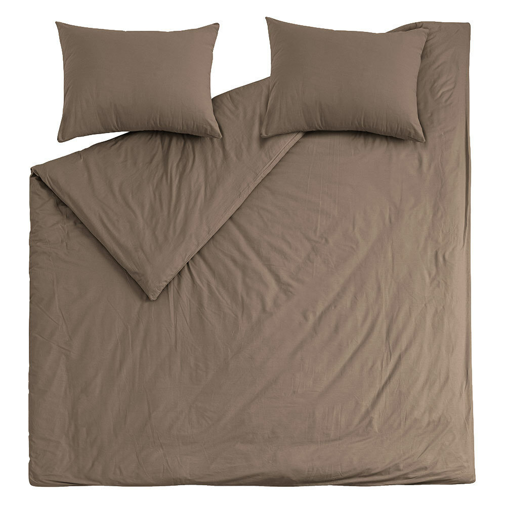 Комплект постельного белья Евро перкаль Василиса Idea коричневый без простыни