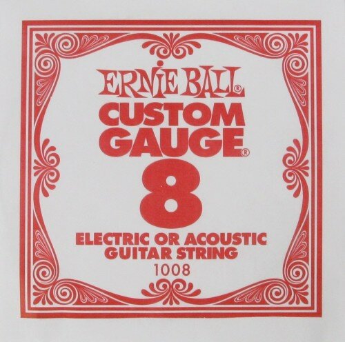 Одиночные струны для акустической гитары Ernie Ball 1008 Custom Gauge 8
